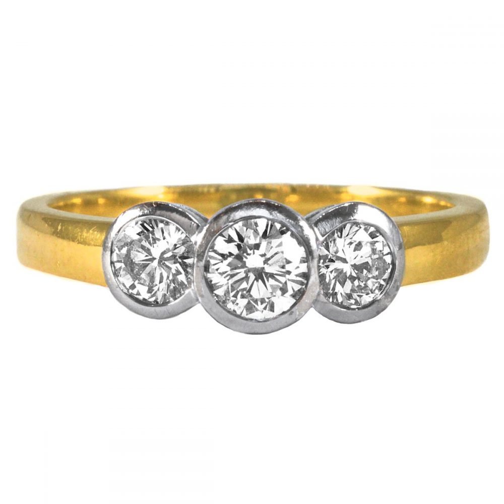 Modern 18ct Gold, Diamond Trilogy Ring - Antique And Vintage Elegance ...