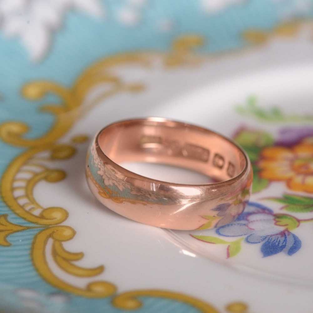 Antique Victorian 9ct Rose Gold, Wide Wedding Band - Antique And ...