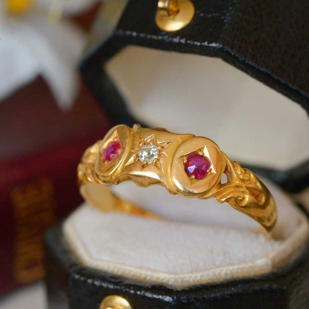 Antique Victorian Ruby & Diamond Ring in 18ct Gold - Antique And ...