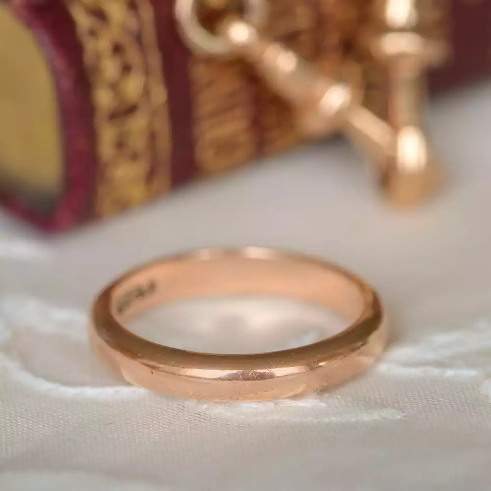 Vintage Rounded Band Ring in 9ct Rose Gold - Antique And Vintage ...