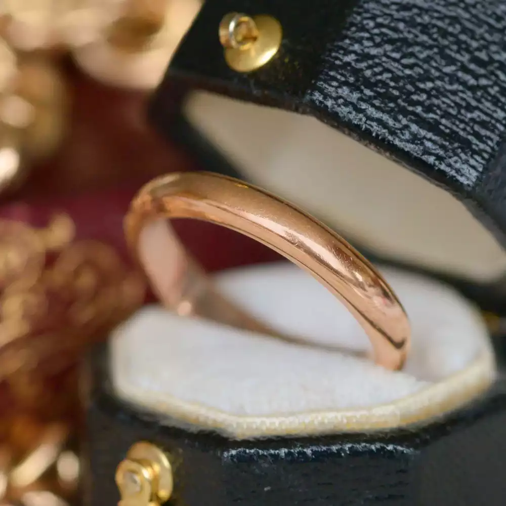 Vintage Rounded Band Ring in 9ct Rose Gold - Antique And Vintage ...