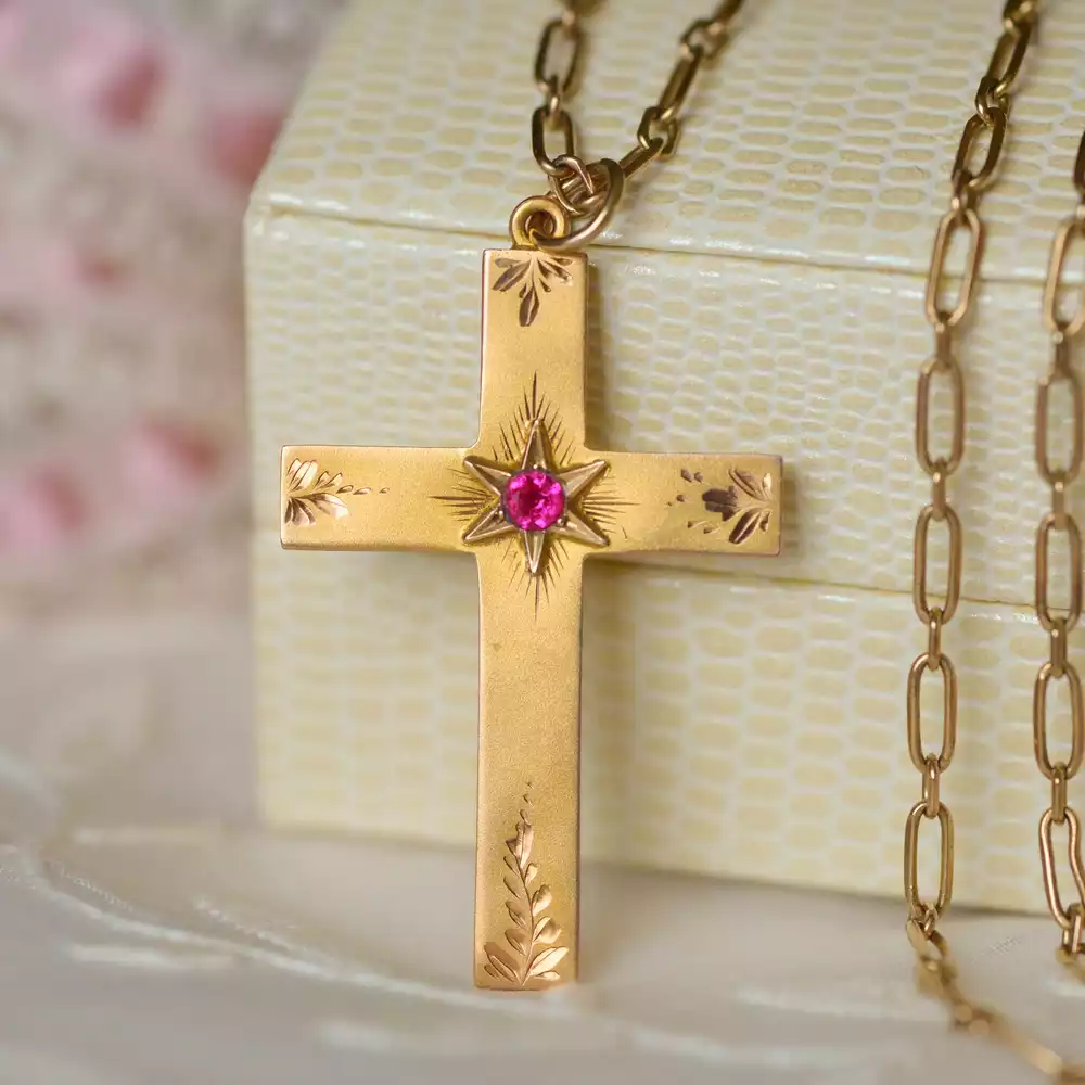 Antique Australian Cross Pendant in 9ct Gold - Antique And Vintage ...