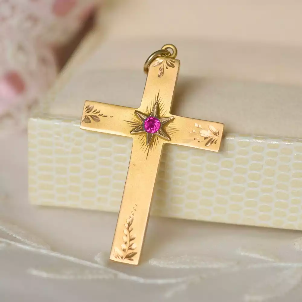 Antique Australian Cross Pendant in 9ct Gold - Antique And Vintage ...