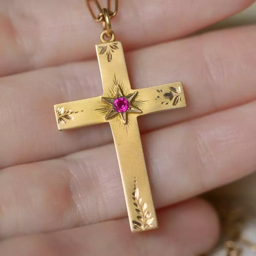 Antique Australian Cross Pendant in 9ct Gold - Antique And Vintage ...