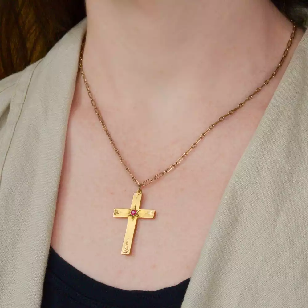 Antique Australian Cross Pendant in 9ct Gold - Antique And Vintage ...