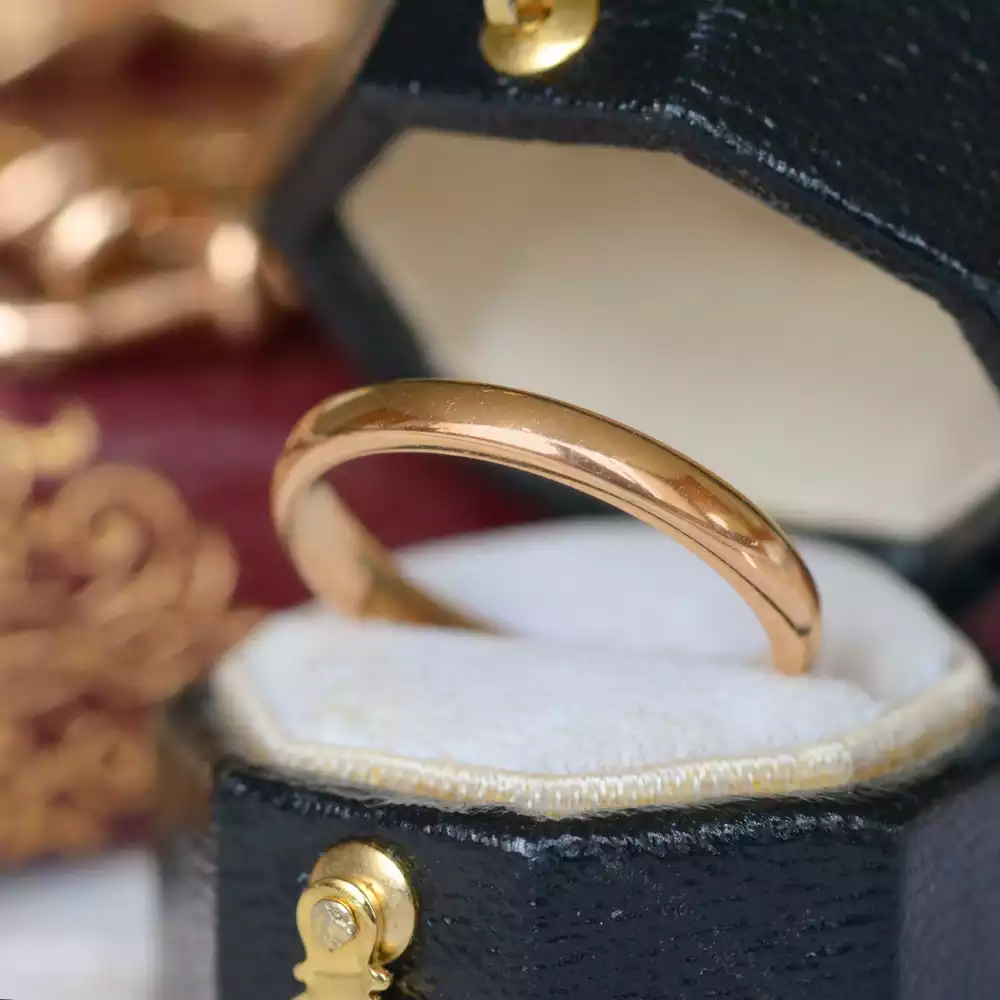 Antique Rounded Band Ring in 18ct Yellow Rose Gold - Antique And ...