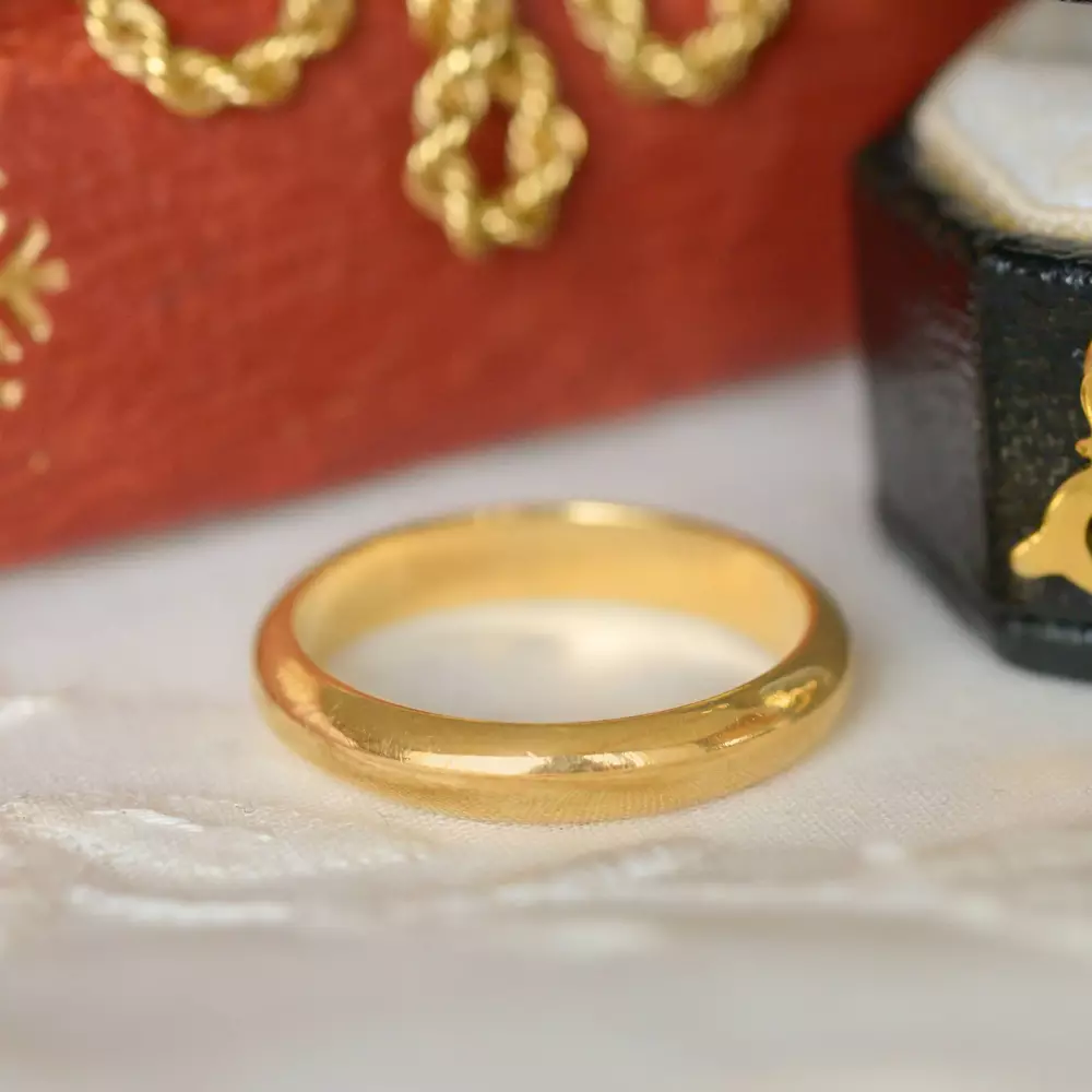 Vintage Rounded Band Ring in 14ct Yellow Gold - Antique And Vintage ...