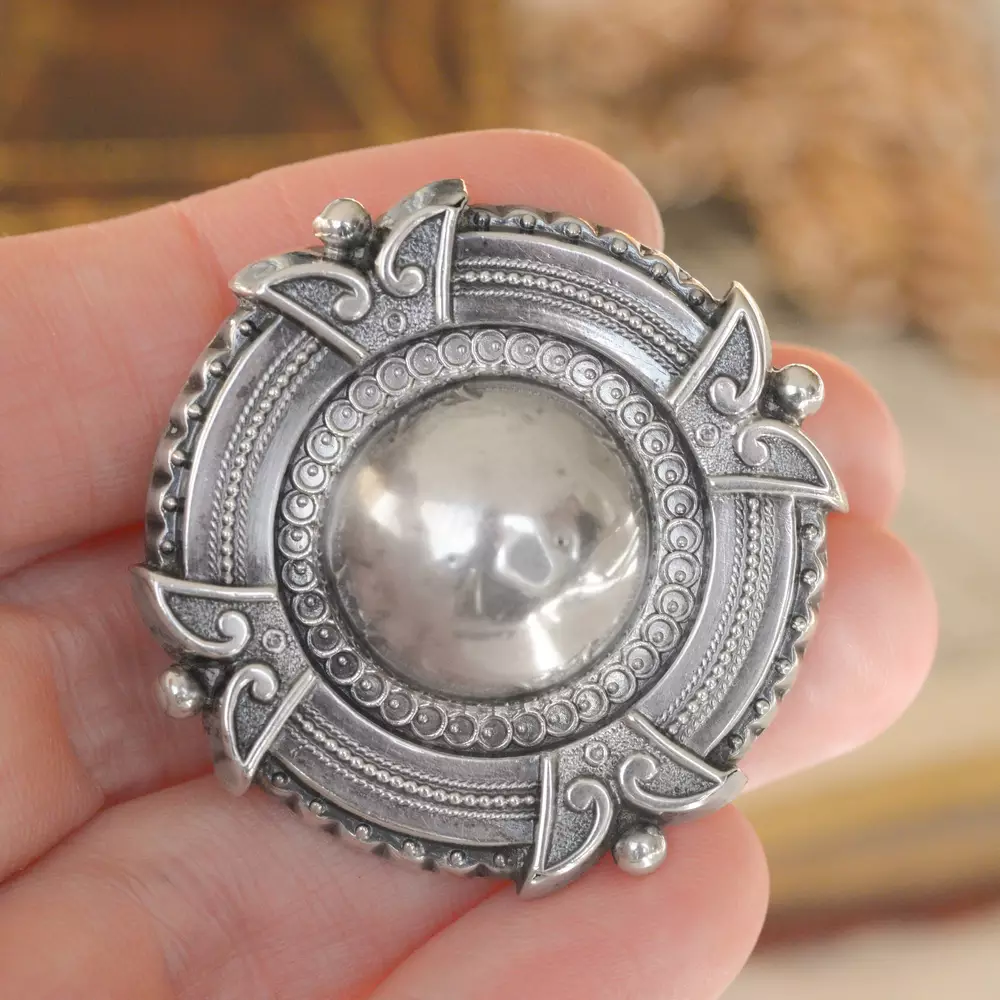 Antique Victorian Shield Brooch in Sterling Silver - Antique And ...
