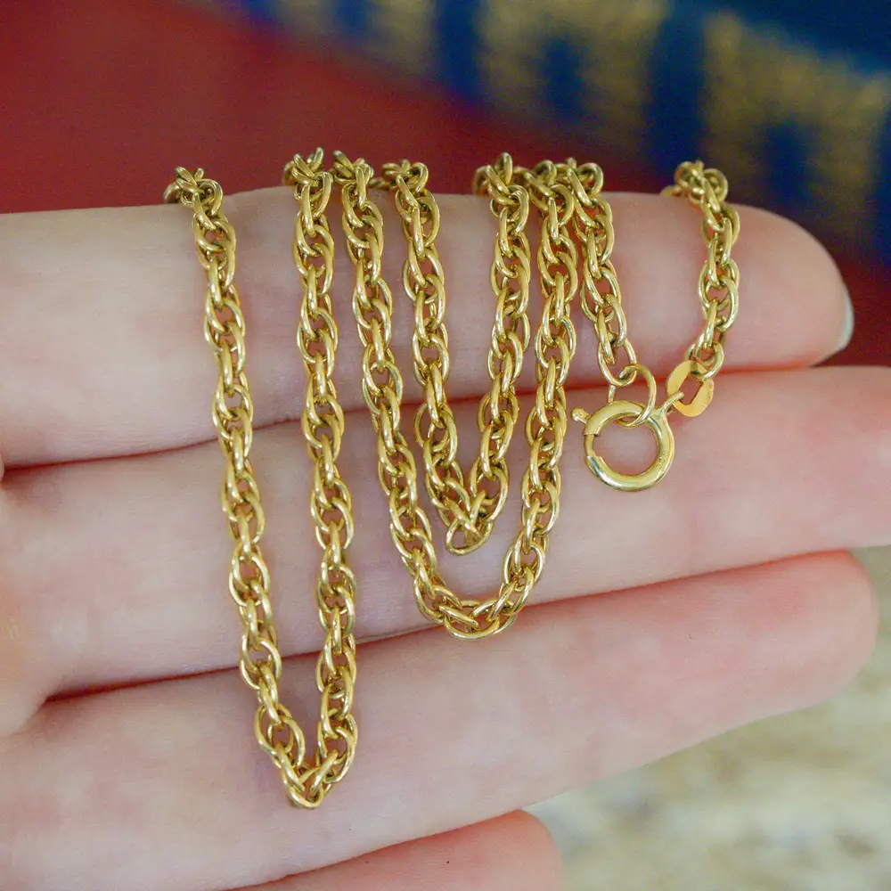 Vintage Prince Of Wales Chain Necklace in 9ct Gold - Antique And ...